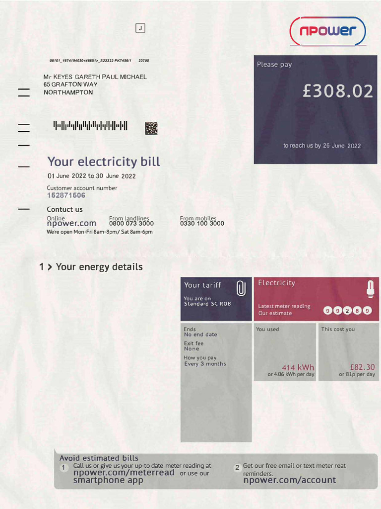 Uk Utility Bill | PDF