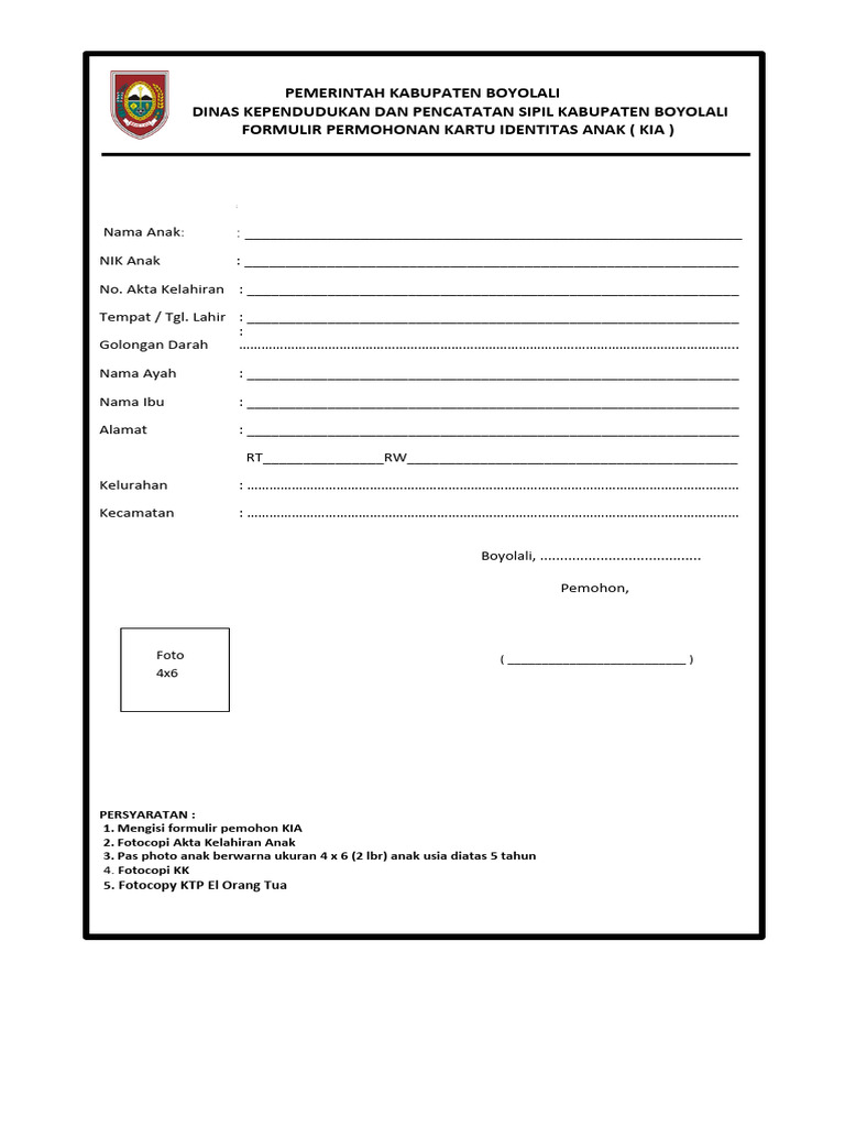 Form KIA | PDF | Ilmu Sosial