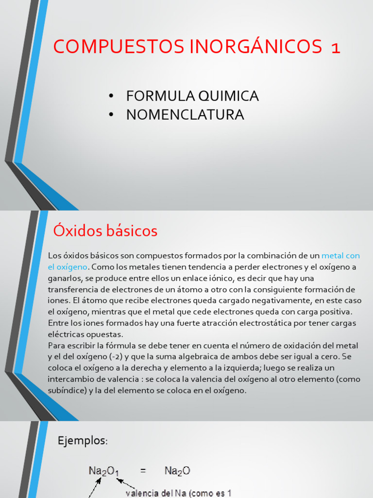 Clase 8 Comp Inorganicos Oxidos | PDF | Óxido | Compuestos químicos