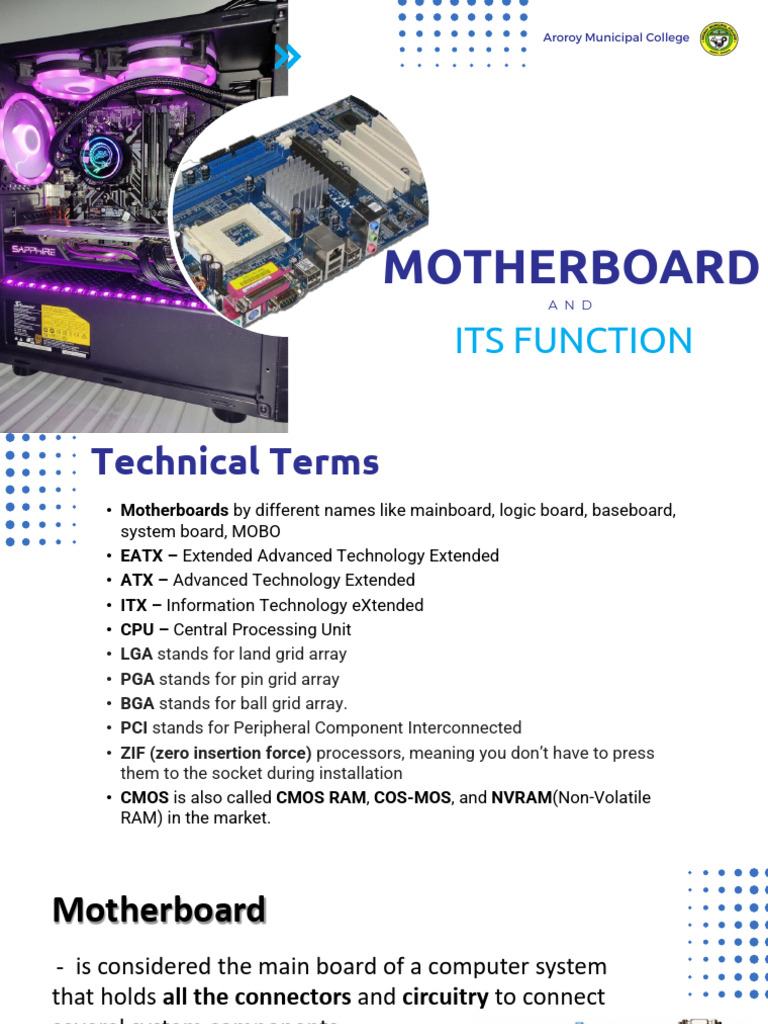Module 2 Motherboard Its Function | PDF | Bios | Computer Hardware