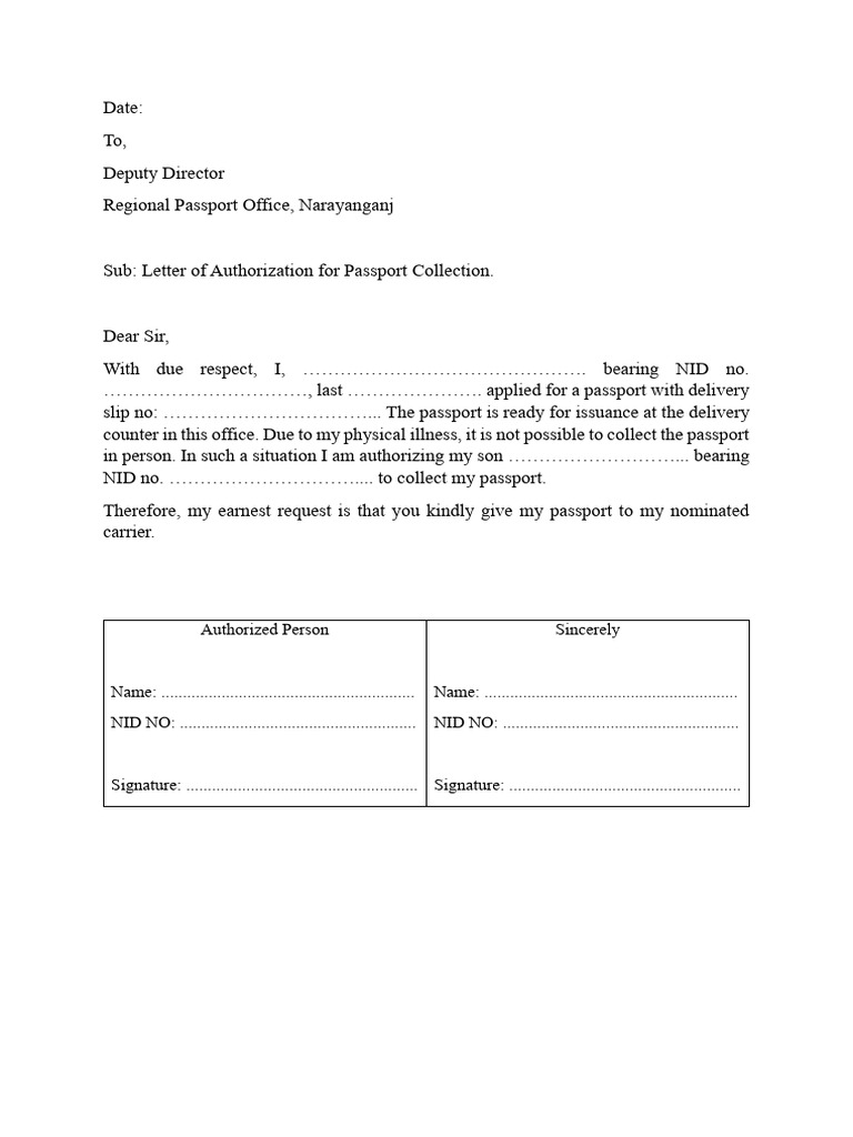 Authorization Letter | PDF | National Security | Government And Personhood