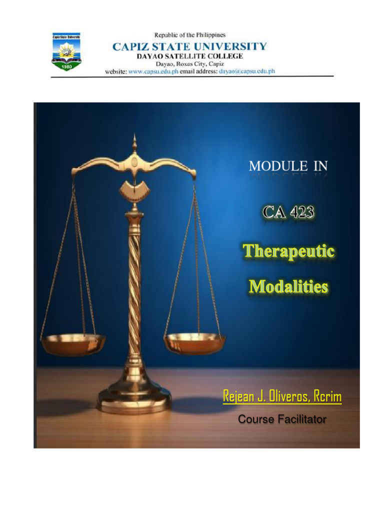 Module 1 Therapeutic Modalities PDF | PDF | Restorative Justice | Rehabilitation (Penology)