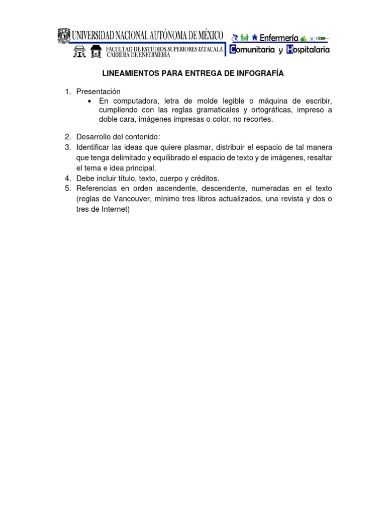 Lineamientos para Entrega Infografía | PDF