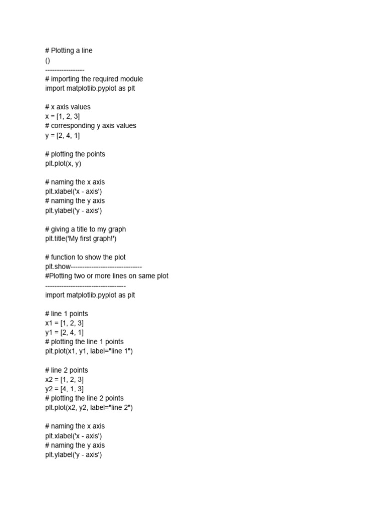 Python - Graph Plotting - Code | PDF | Chart | Infographics