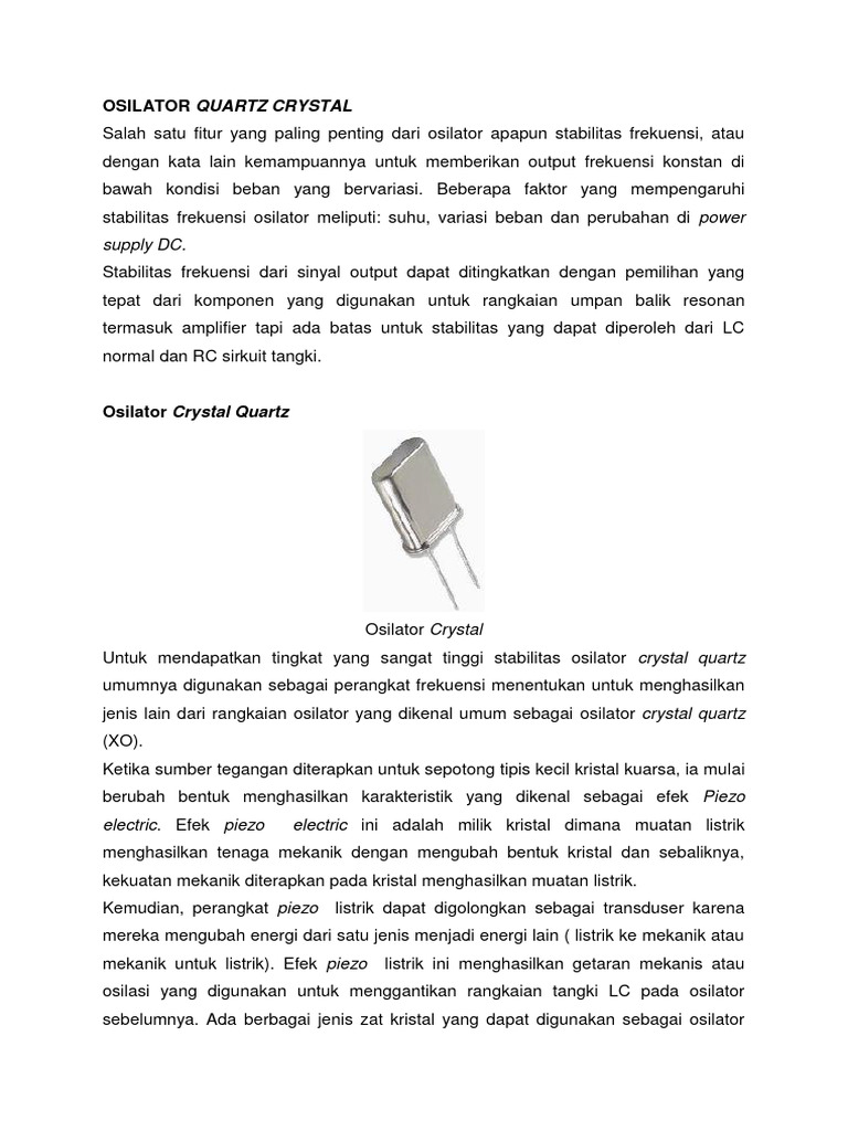 6 Osilator Quartz Crystal | PDF