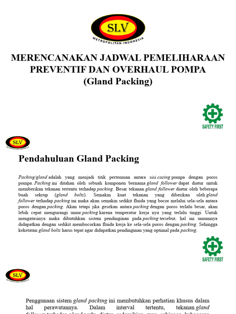 Pemeliharaan Gland Packing Pompa | PDF