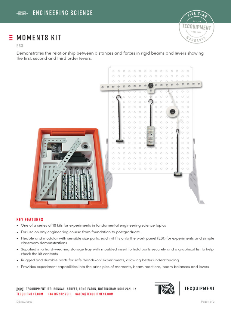 Moments Kit for Engineering Experiments | PDF | Science