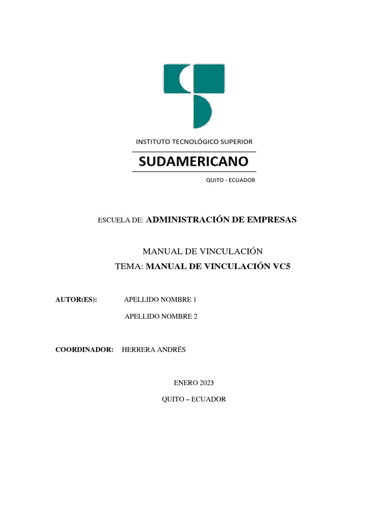 Manual de Vinculación - Administración de Empresas VC5 | PDF