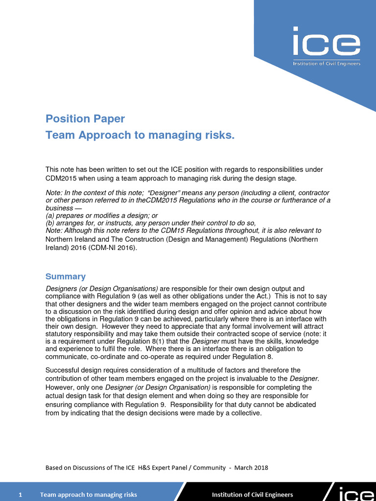 Team Approach To Risk Management | PDF | Risk | Occupational Safety And ...