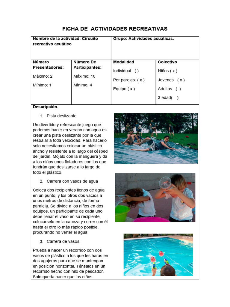 FICHA Acuática 1 | PDF