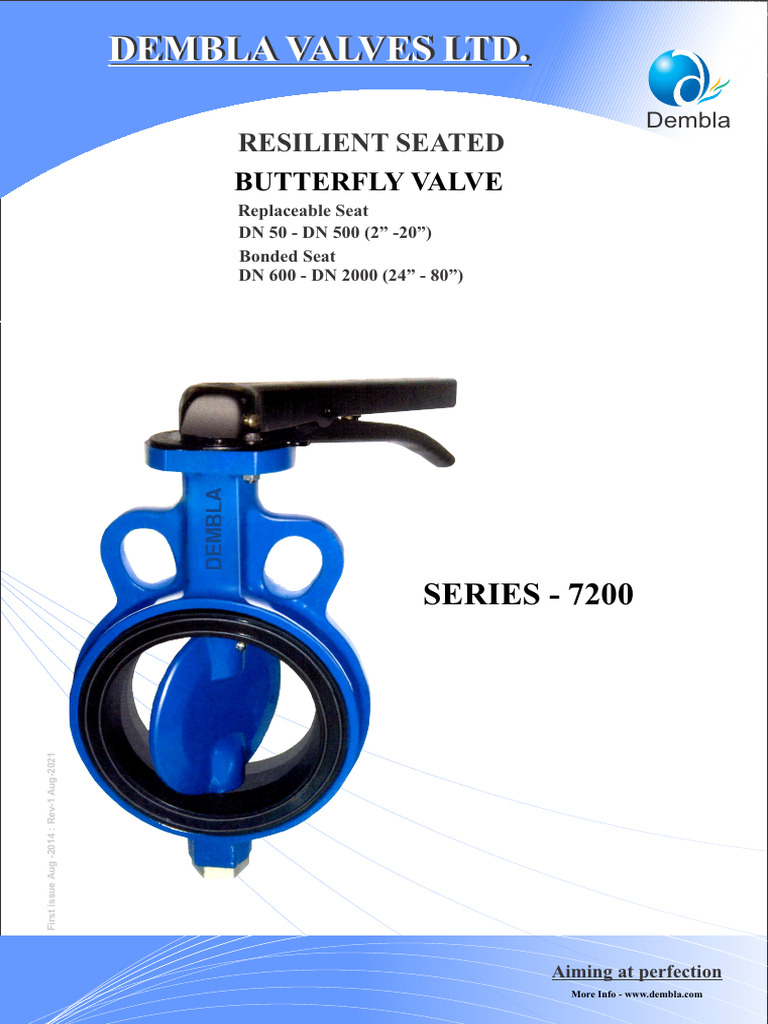 Dembla Resilient Seated Butterfly Valve Brochure | PDF | Valve | Actuator