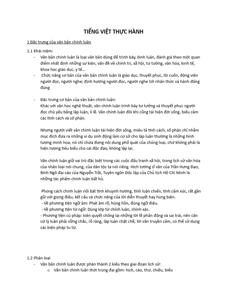 Đặc trưng VBCL | PDF