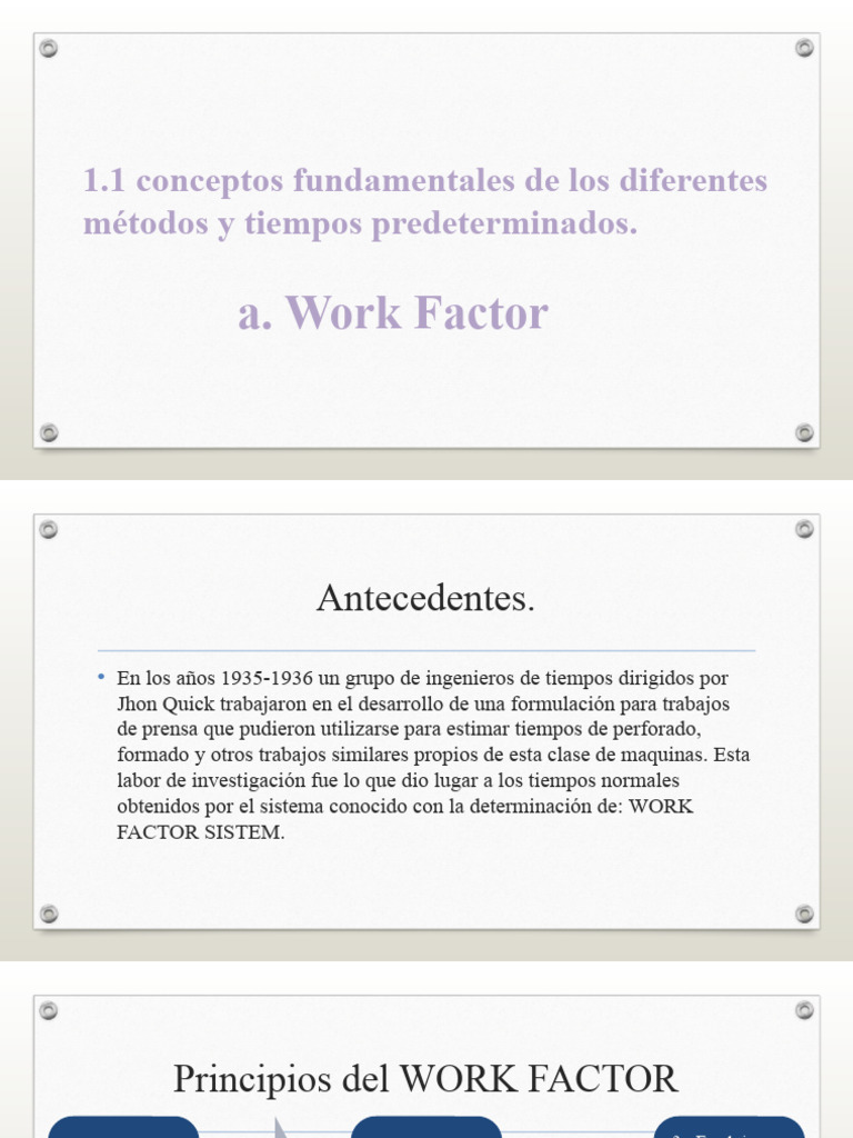 Sistema Work Factor: Conceptos Clave | PDF