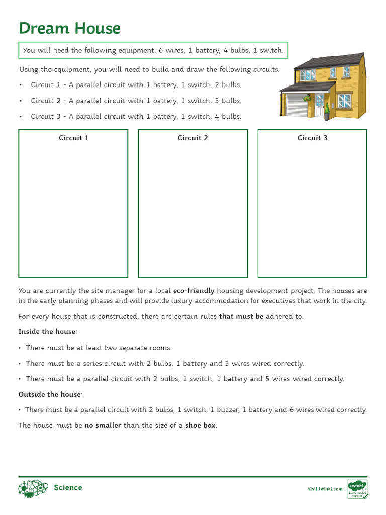 Dream House Higher Ability Activity Sheet | PDF | Series And Parallel ...