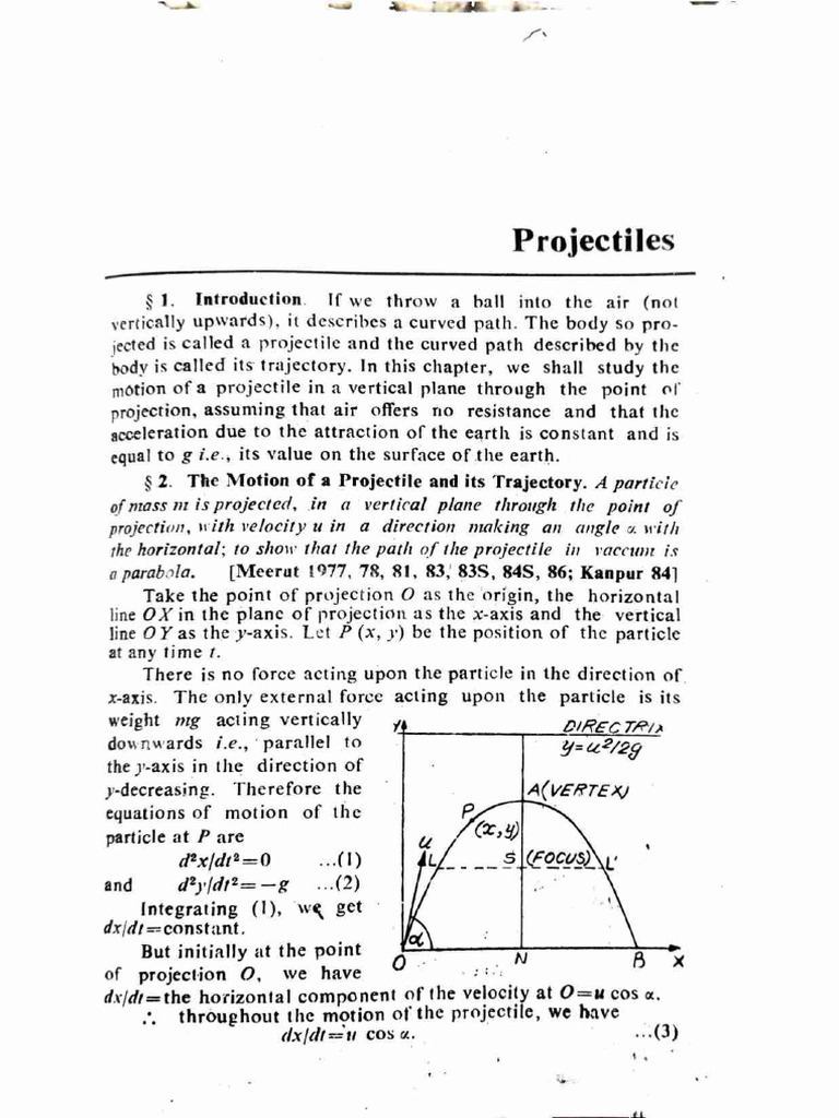 7. Projectiles | PDF