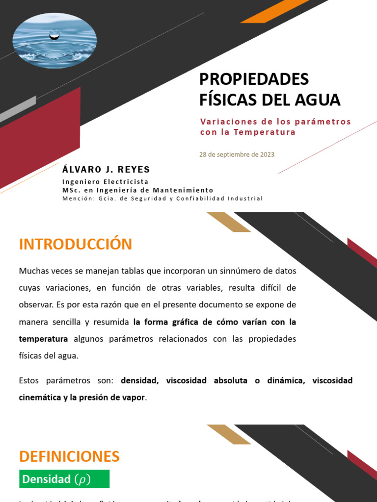 Propiedades Físicas Del Agua | PDF