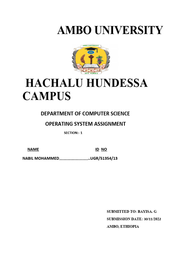 Ambo University: Hachalu Hundessa Campus | PDF | Computers