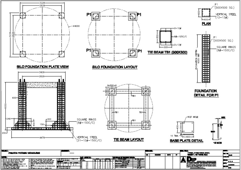 Dia-4000 Silo Foundation Drawing | PDF