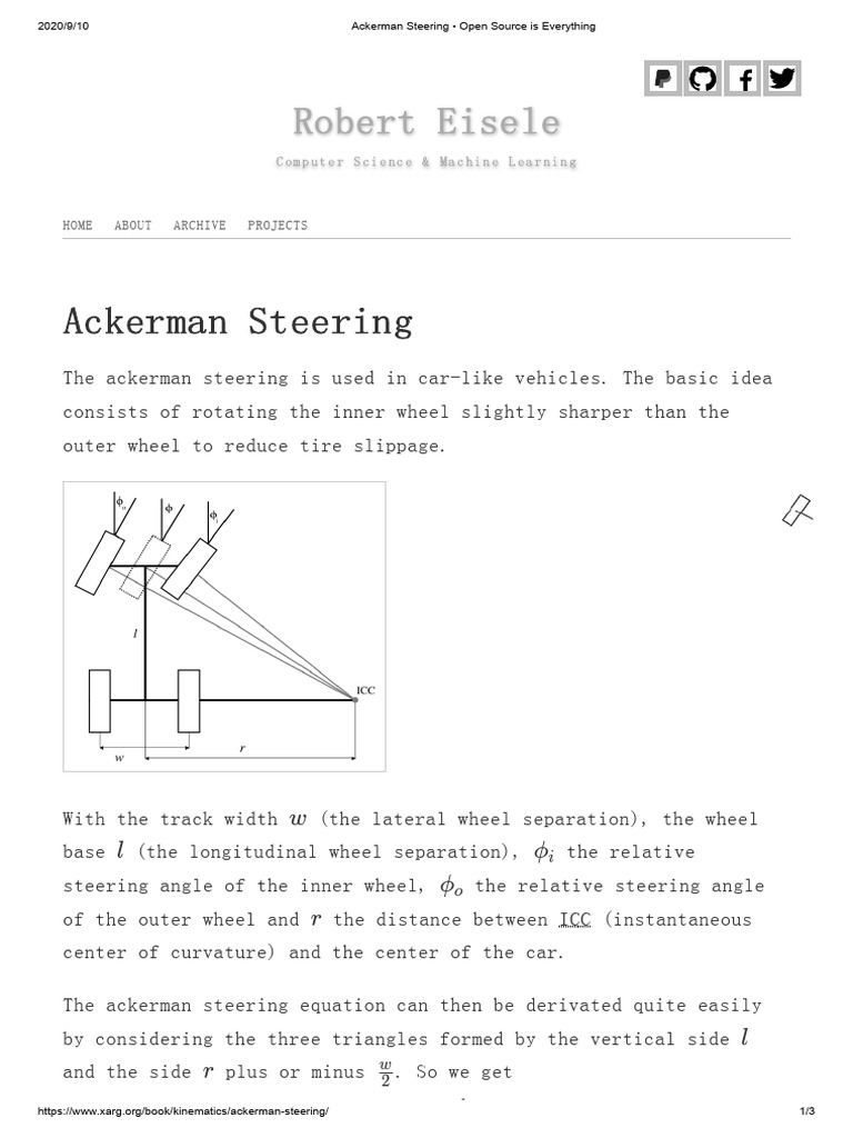 Ackerman Steering - Open Source Is Everything | PDF