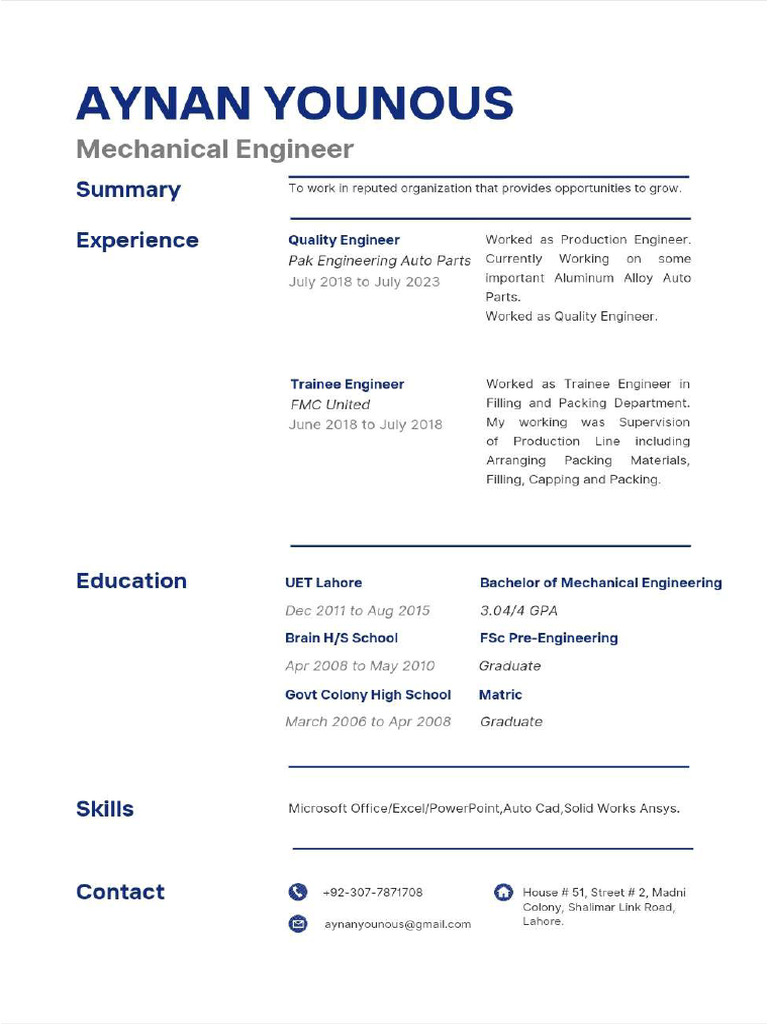 Aynan Younous Resume | PDF