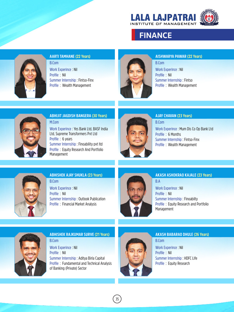 Finance 2021 23 | PDF | Financial Analyst | Internship