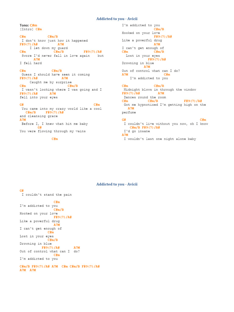Addicted To You - Avicii. | PDF