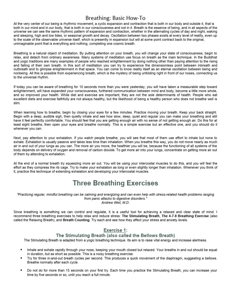 Breathing Exercise | PDF