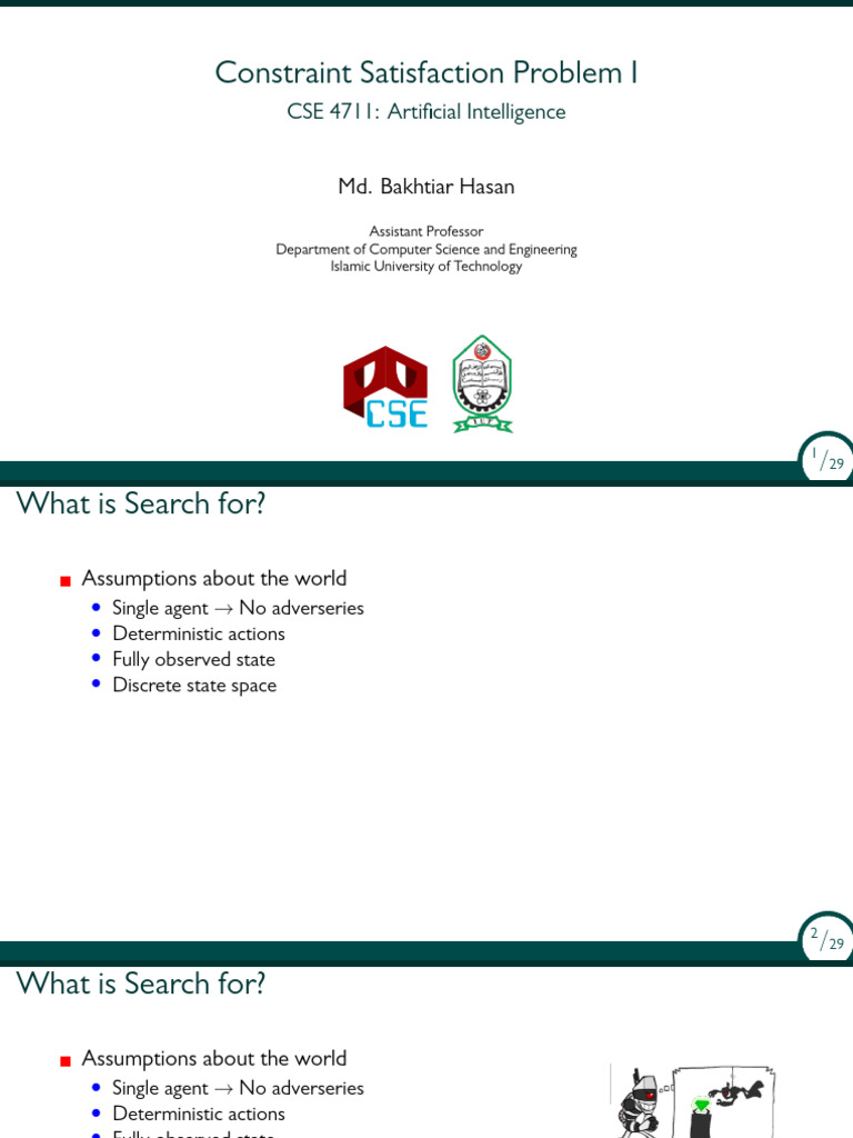 Constraint Satisfaction Problem I | PDF