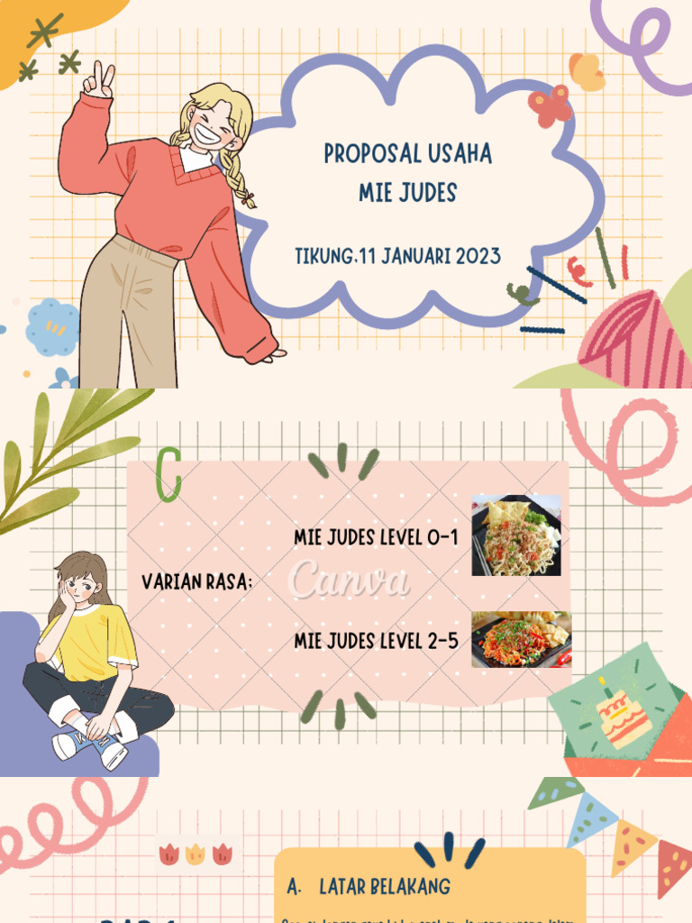 Proposal Usaha Mie Judes Pedas | PDF | Memasak, Makanan, & Anggur