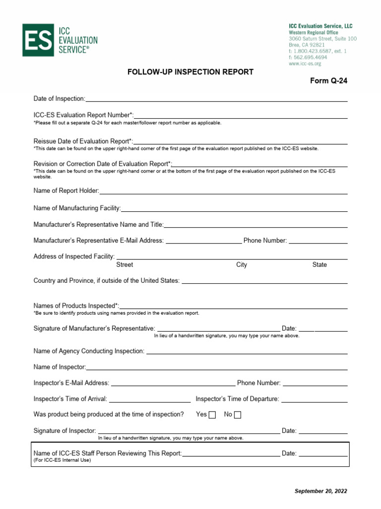 Follow-Up Inspection Report Q-24 | PDF | Quality Management System ...