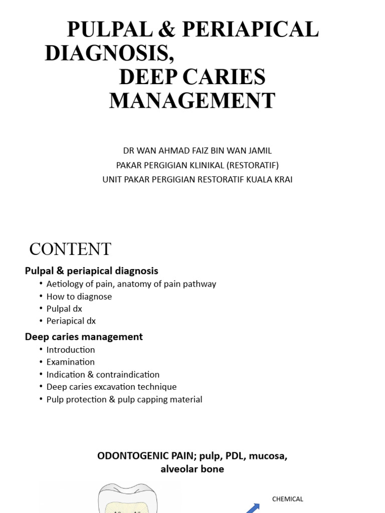 Pulpal Diagnosis and Deep Caries Management | PDF