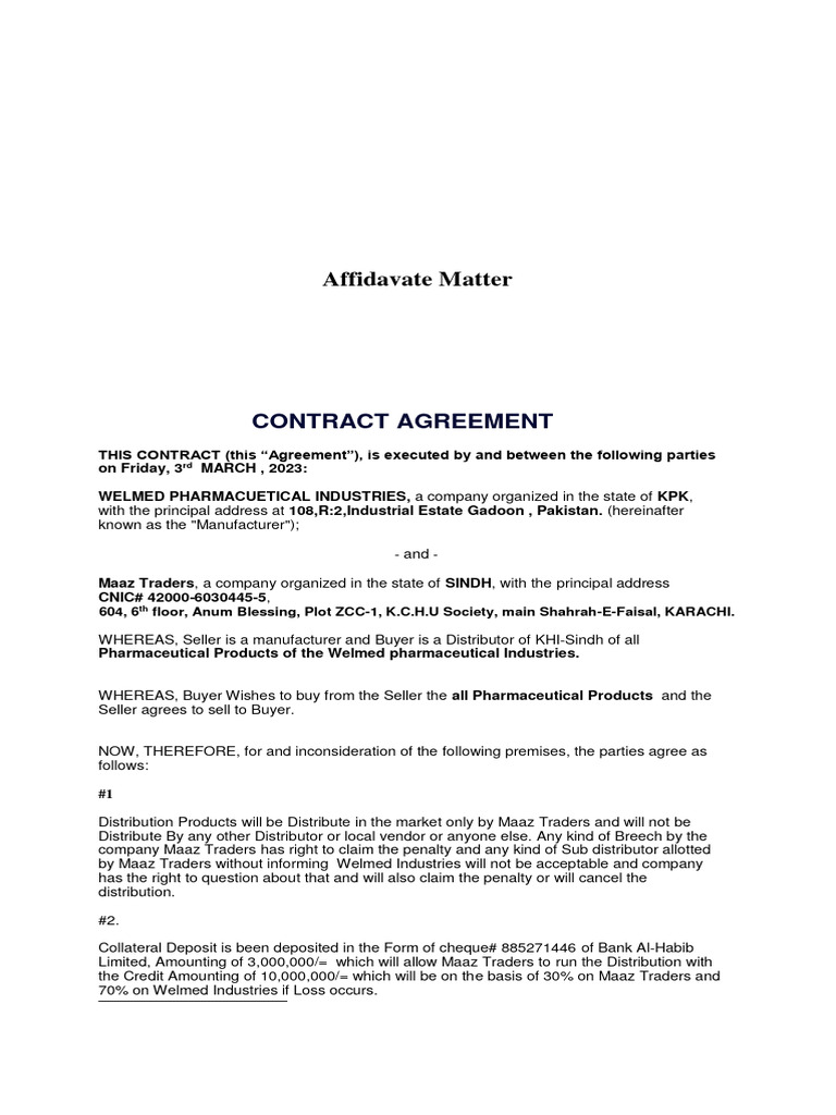 Matter To Be Approved by Maaz Traders | PDF | Economies | Private Law