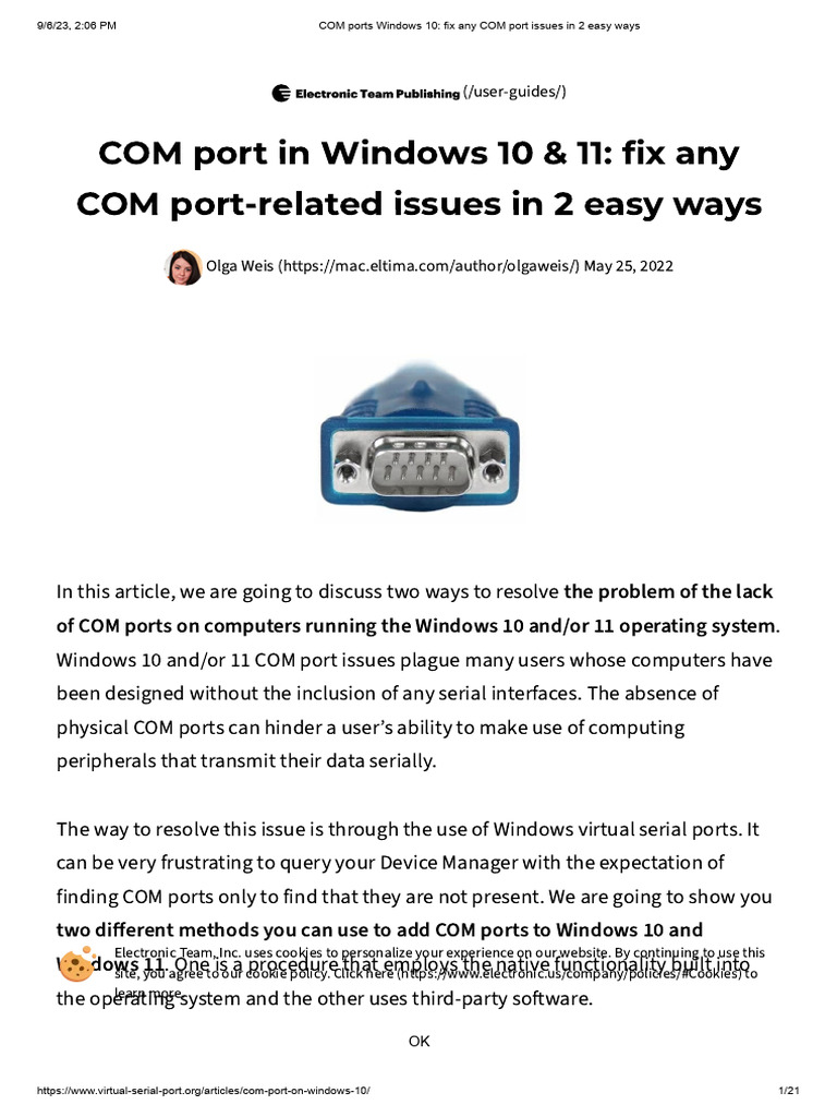 COM Ports Windows 10 - Fix Any COM Port Issues in 2 Easy Ways | PDF | Windows 10 | Device Driver