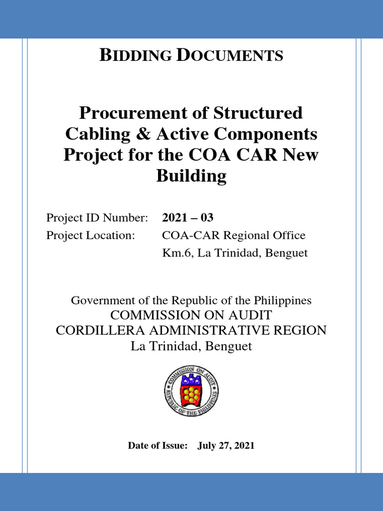 Procurement of Structured Cabling Active Components Project For The COA ...