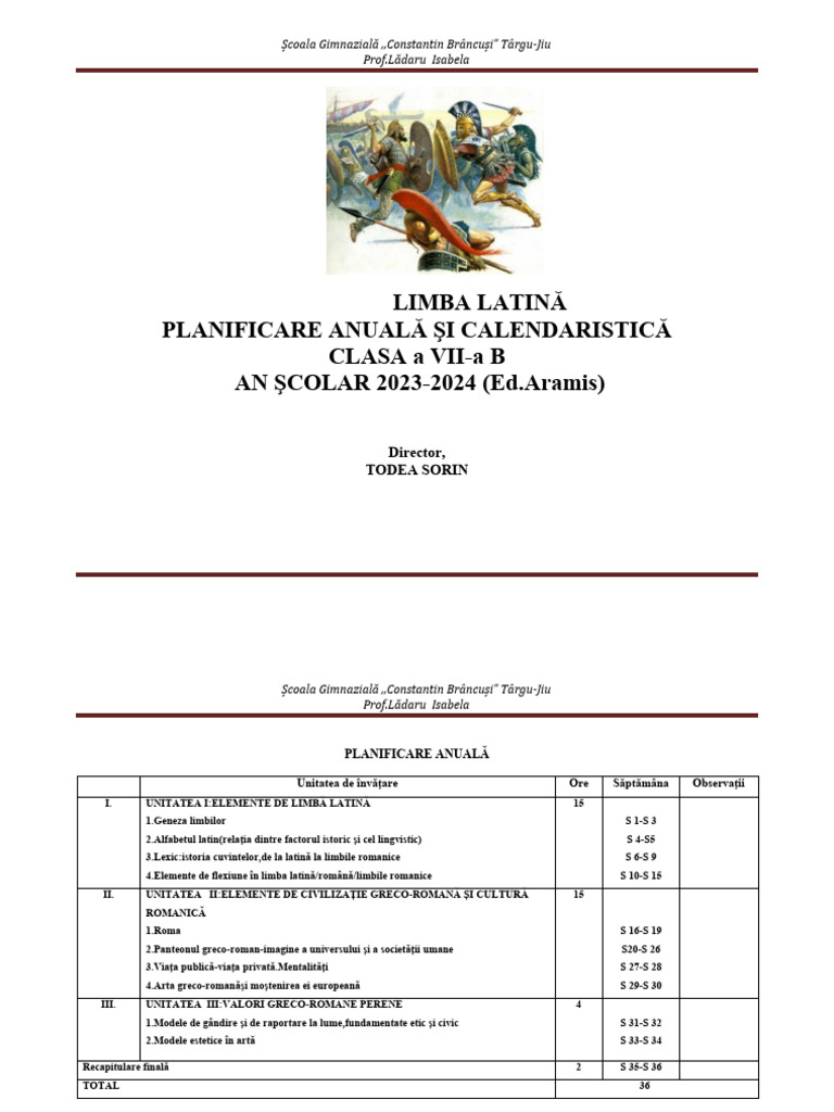Latina VII 20232024 Aramis | PDF