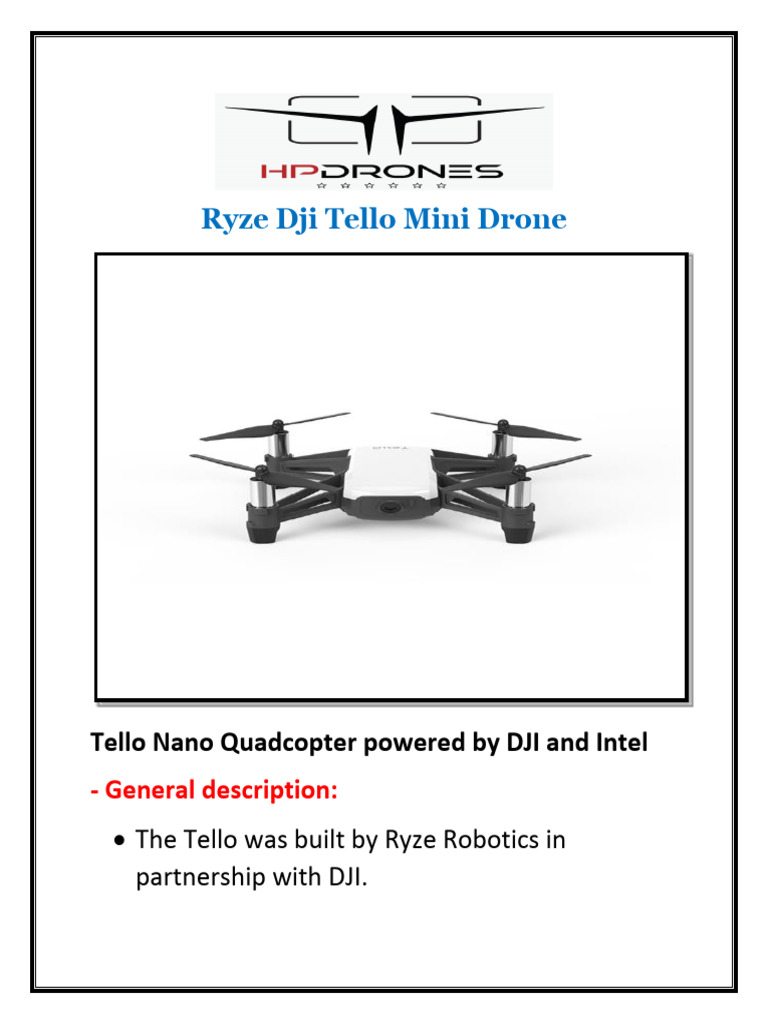 Ryze Dji Tello Mini Drone | PDF