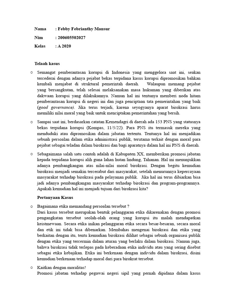 Final 2 Etika Administrasi Publik | PDF