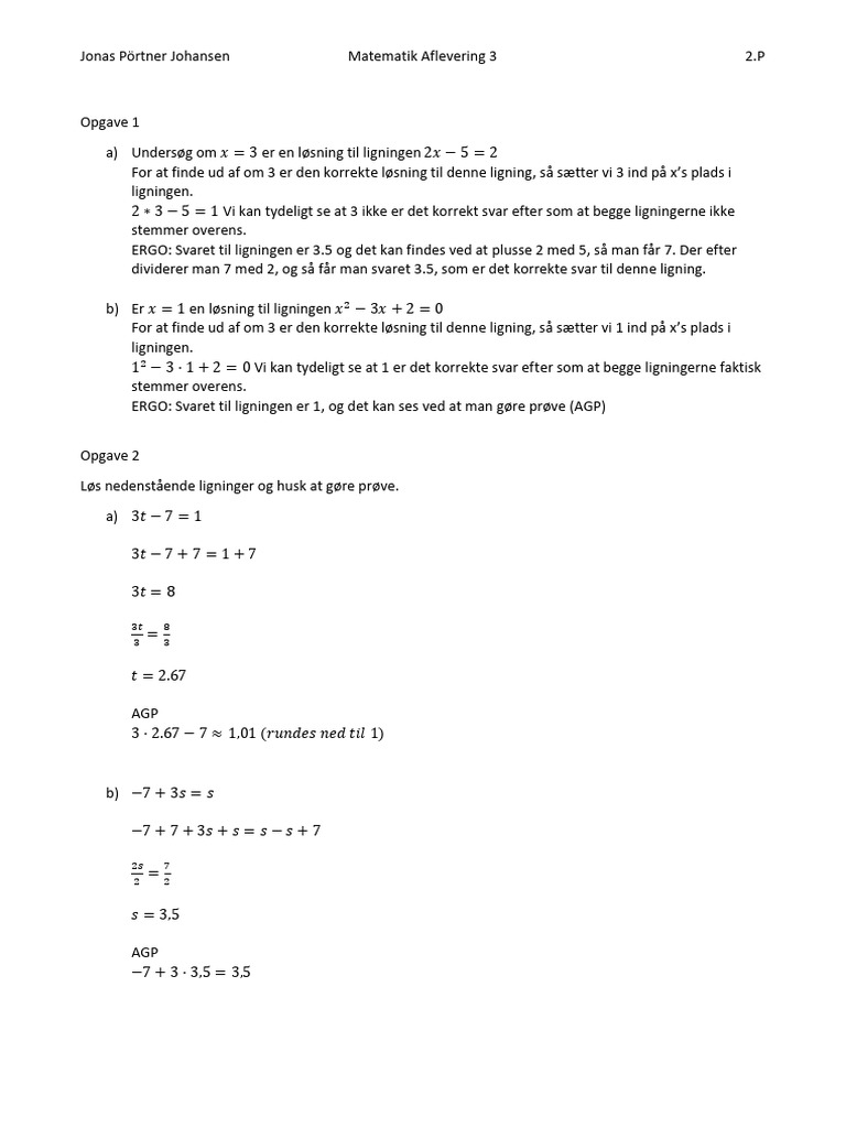 Matematik Aflevering 3 | PDF