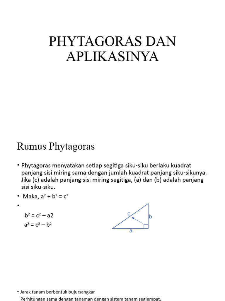 Rumus Phytagoras dan Jarak Tanam Sawit | PDF