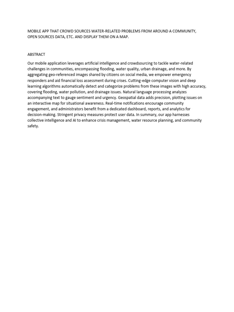 Community Water Issue Tracker App | PDF | Social Science | Technology ...