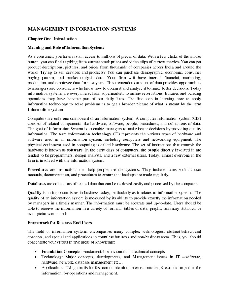 Management Information Systems 1,2 | Download Free PDF | Information ...