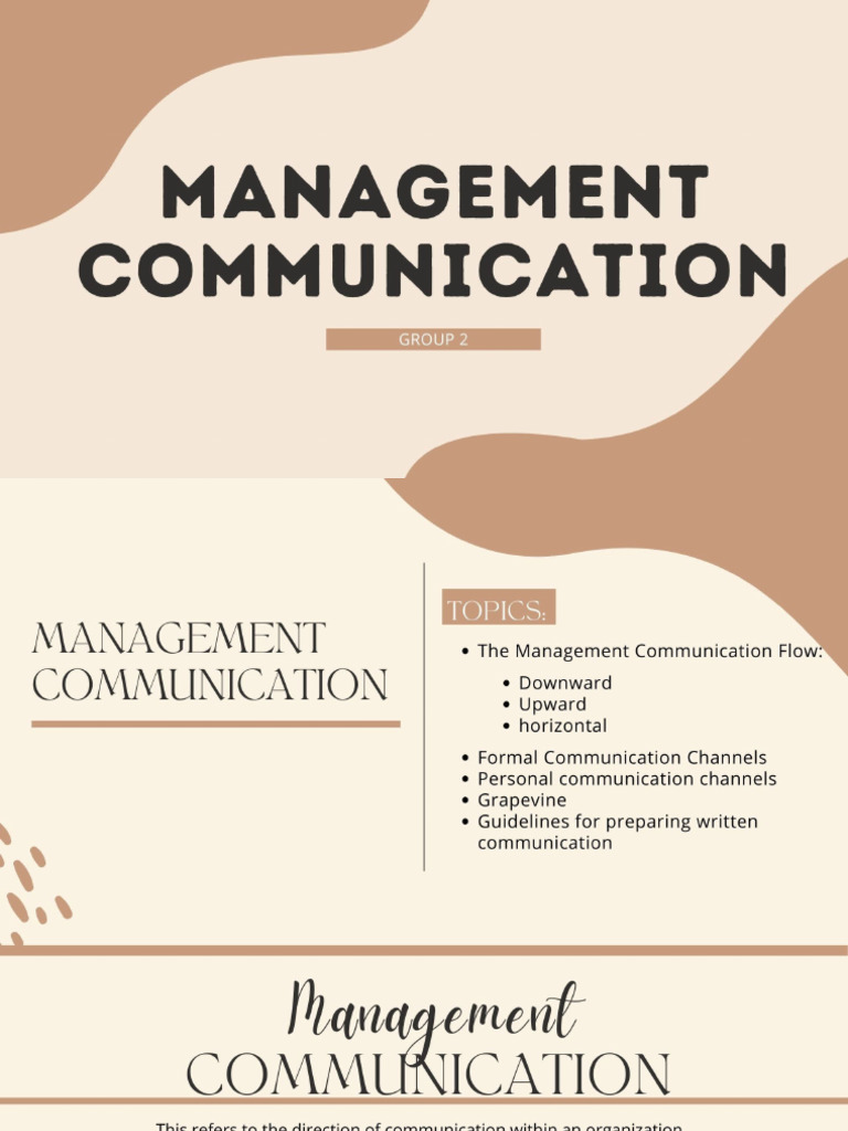 Management COMMUNICATION | PDF
