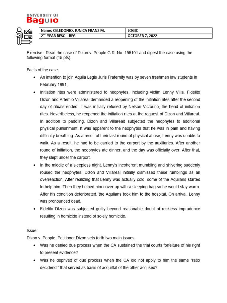 MIDTERM Logic Activity 4 30 Pts | PDF | Acquittal | Crimes