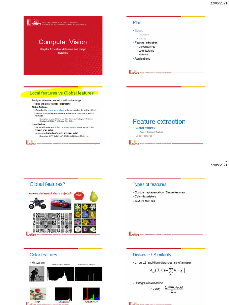 IT5409 - Ch4 - Part2 - Feature ExtractionMatching - 4pages | PDF