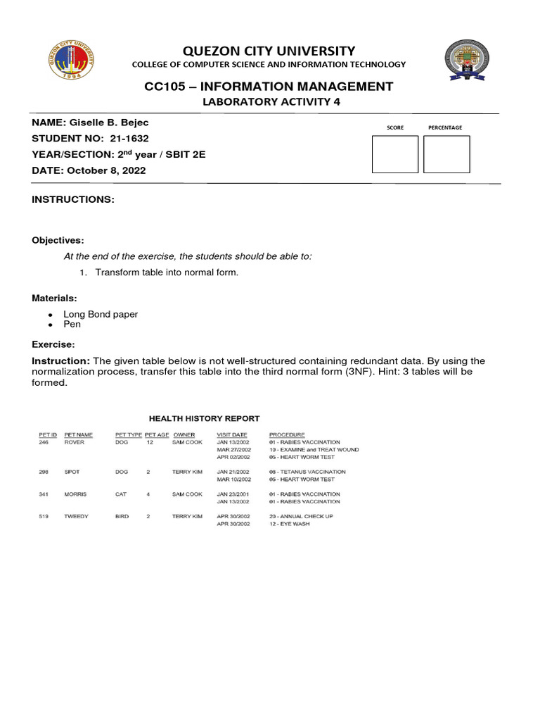Bejec Sbit 2e Cc105 Midterm Lab-Activity#4 | PDF | Pet | Domesticated Animals