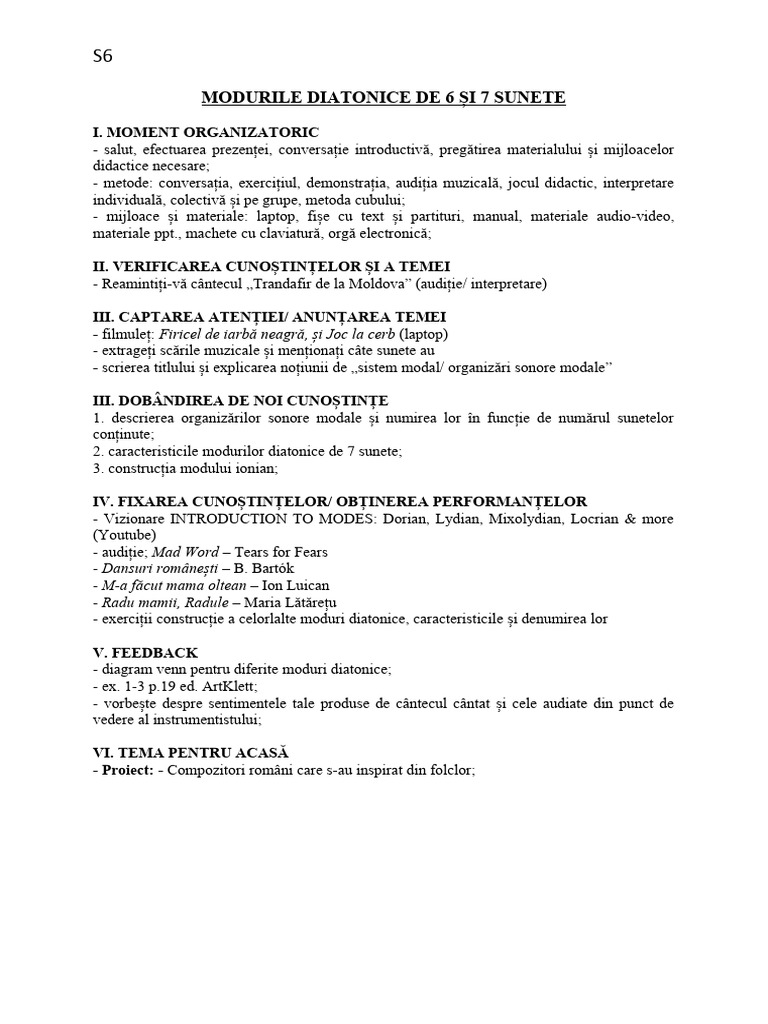 Modurile Diatonice de 6 Și 7 Sunete | PDF