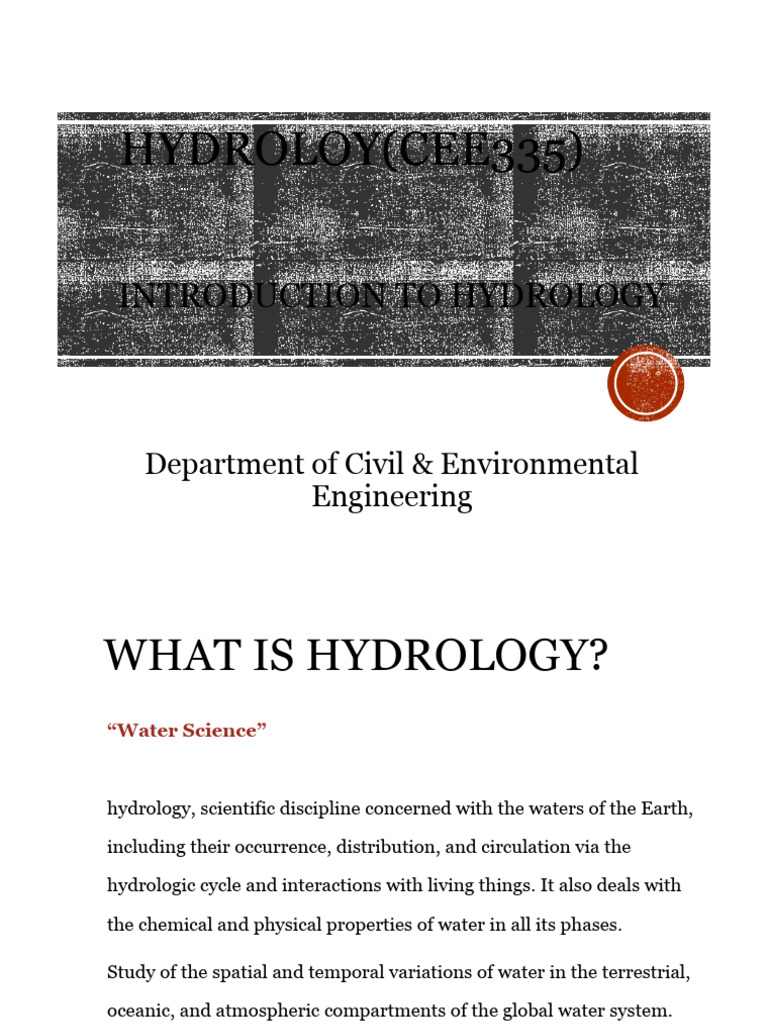 Introduction To Hydrology | PDF | Science & Mathematics