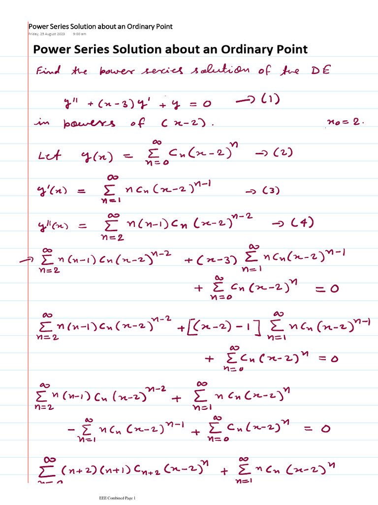 L-6 Power Series Solution About An Ordinary Point | PDF