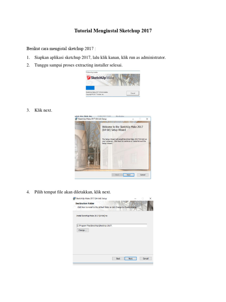 Diah Ayu Dwi Estiti - Tutorial Menginstal Sketchup 2017 (Tugas 2) | PDF