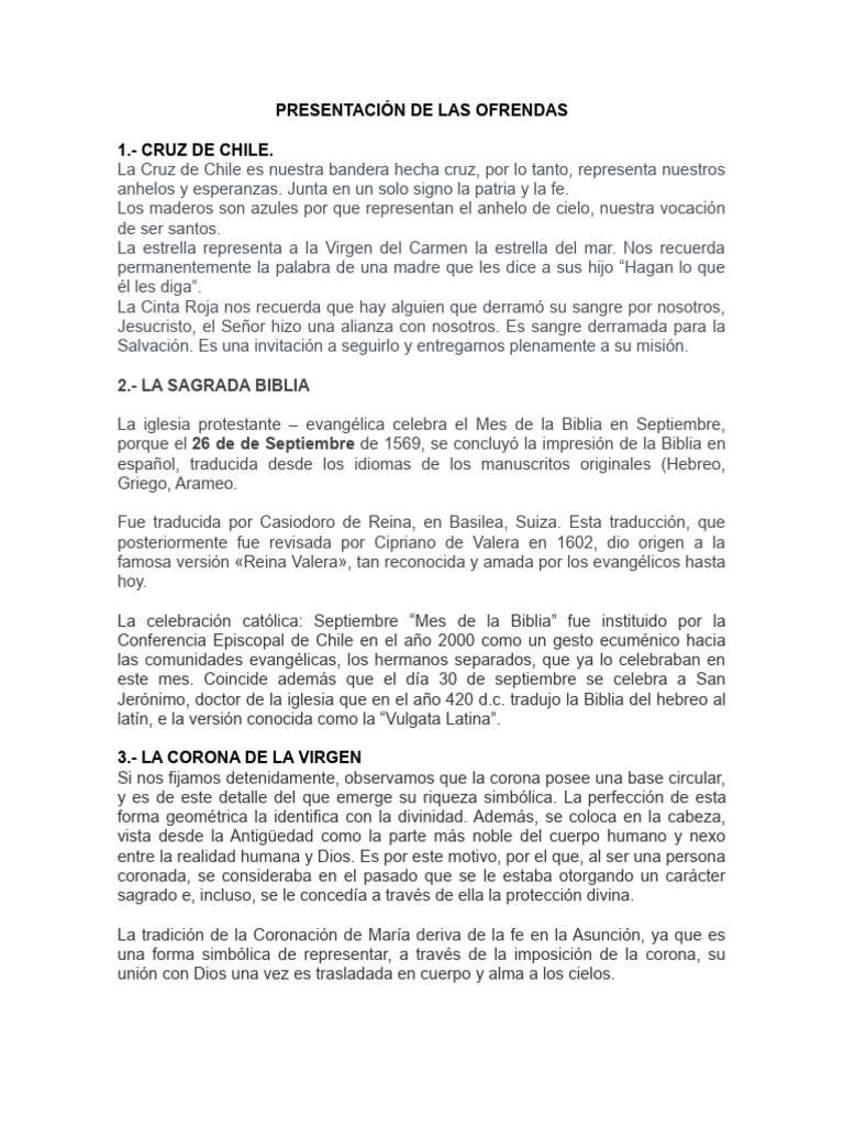 Presentación de Las Ofrendas | PDF